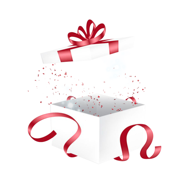 Open Red Gift Box With Light Sparkling Effect PNG | Citypng