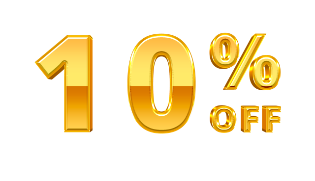 10 Percent OFF Discount 3D Red Text Sign Logo HD PNG | Citypng