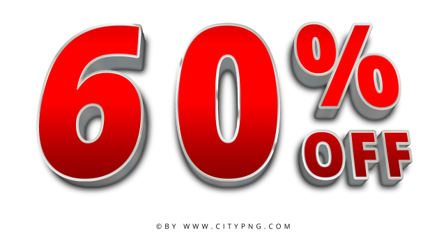 Yellow Gold 60 Percent OFF Text Sign Logo PNG Image | Citypng