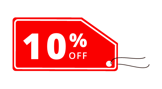 10 Percent OFF Discount 3D Red Text Sign Logo HD PNG | Citypng