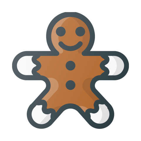 Gingerbread Man Black Icon Silhouette PNG | Citypng