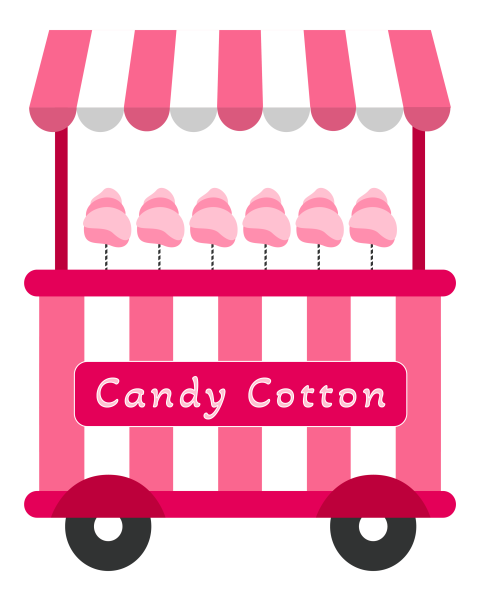 Cartoon Vector Cotton Candy Cart HD PNG | Citypng