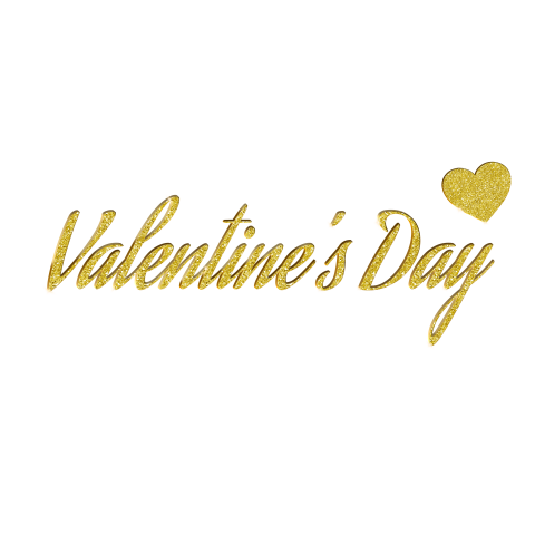 Happy Valentine's Day Gold Glitter Logo Text PNG | Citypng