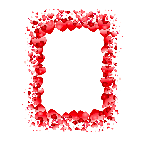 Valentine's Day Romantic Frame With Hearts PNG | Citypng
