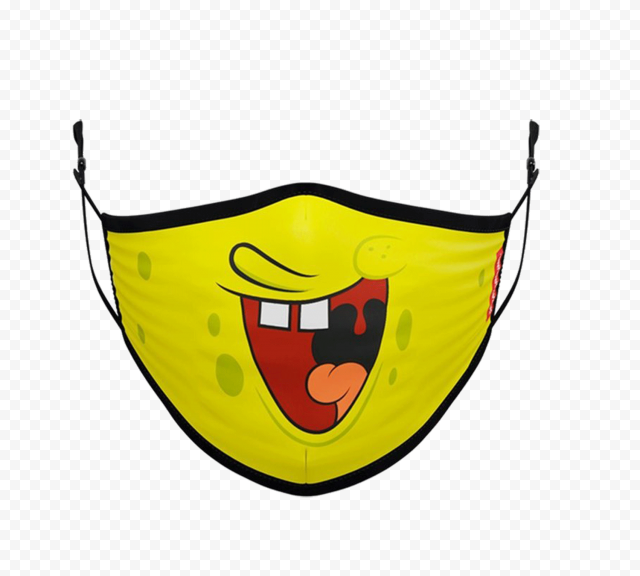 HD Cartoon Spongebob Mouth Face Mask Laughing Character Design PNG ...