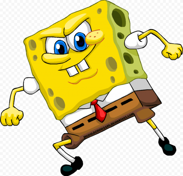 HD Spongebob Running Angry Characters Transparent PNG | Citypng