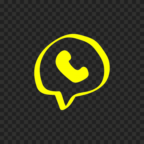 HD Round Circle Yellow Phone Icon PNG | Citypng