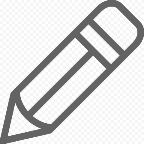 HD White Outline Short Pencil Icon PNG | Citypng