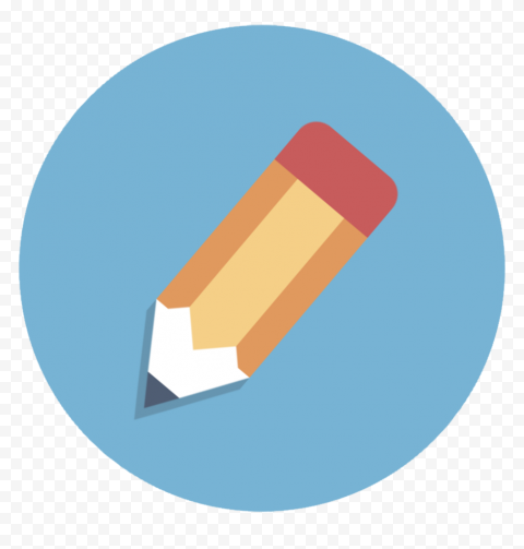 HD Round Pencil with Paper Icon PNG | Citypng