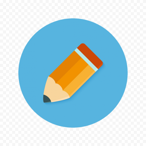 HD Round Pencil with Paper Icon PNG | Citypng
