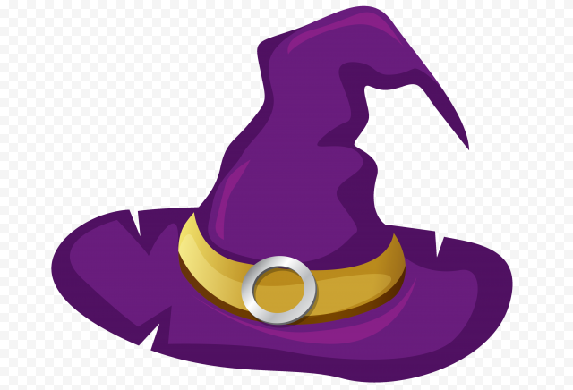 HD Black & Orange Witch Hat Vector Cartoon Clipart Halloween PNG | Citypng