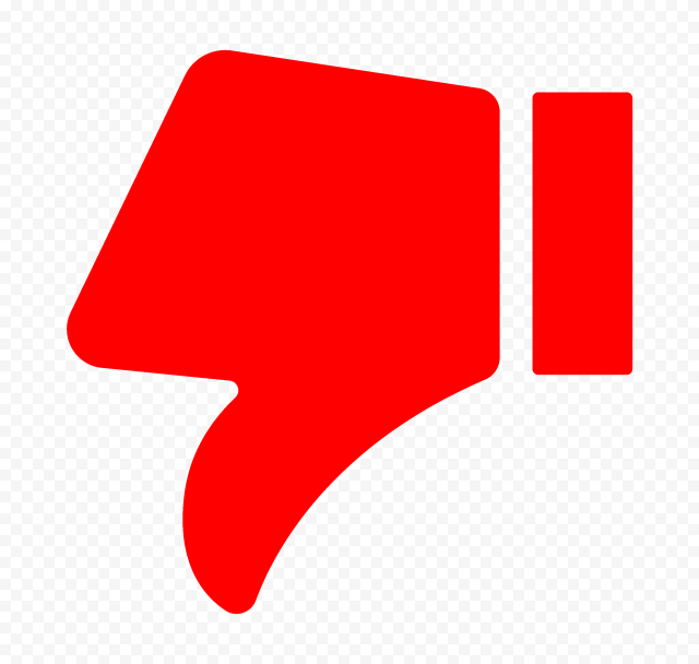 HD Unlike Dislike Bad Thumb Down Flat Red Icon PNG | Citypng
