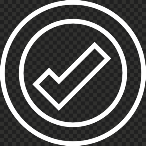 Red Outline Round Tick Check Mark Icon Sign Transparent PNG | Citypng