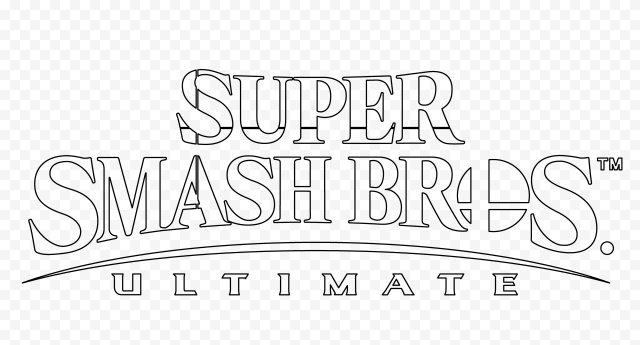 HD White Outline Super Smash Bros Ultimate Logo PNG | Citypng