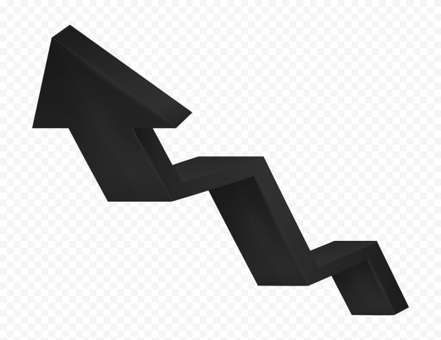 HD 3D Black Increase Development Growth Arrow Up Right PNG | Citypng