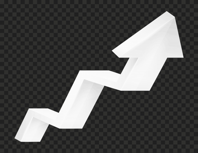 HD 3D Black Increase Development Growth Arrow Up Right PNG | Citypng