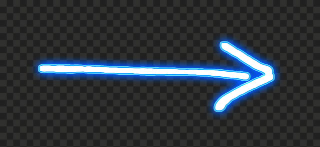 HD Neon Blue Arrow Head Right Icon PNG | Citypng