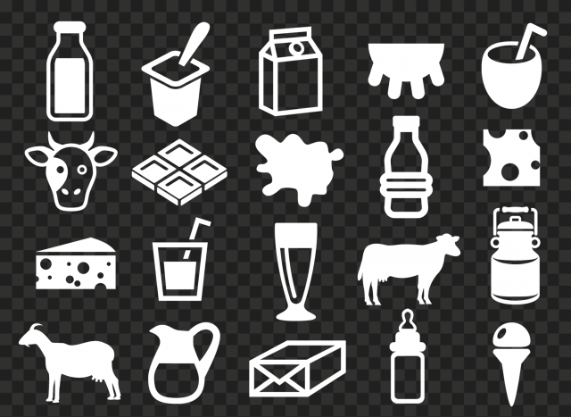 HD Black Collection Of Milk Icons PNG | Citypng