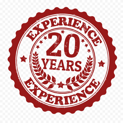 HD 20 Years Experience Green Stamp PNG | Citypng