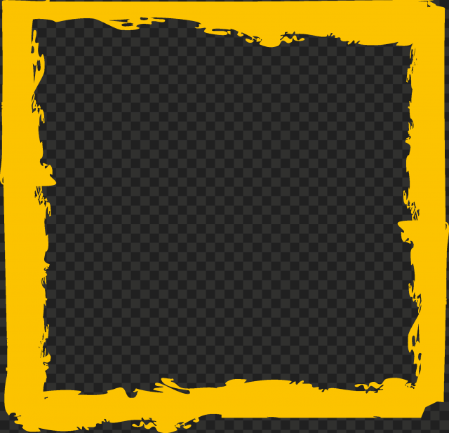 Dashed Yellow Line Square Frame PNG | Citypng