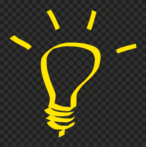 HD Yellow Glowing Bulb Idea Clipart Icon PNG | Citypng