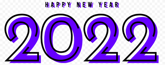 Transparent HD 2022 Happy New Year Blue Turquoise Text Logo | Citypng