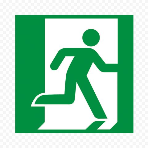 HD Green Exit Sign With Arrow Pointing Right PNG | Citypng