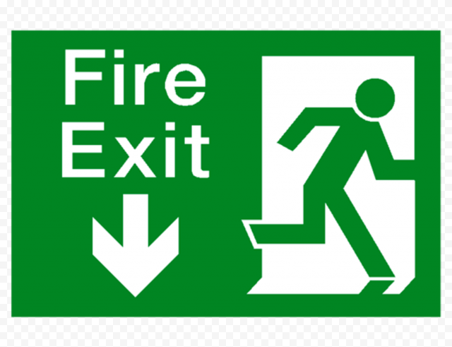 HD Green Exit Sign With Arrow Pointing Right PNG | Citypng