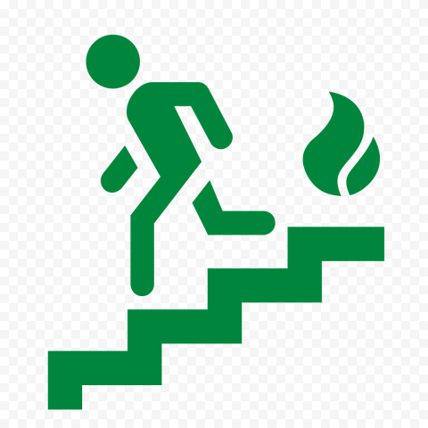 PNG Black Fire Escape Exit Sign Symbol Icon | Citypng