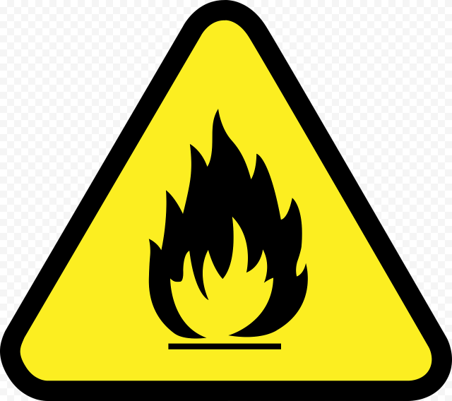 HD Fire Hazard Flammable Caution Red Sign PNG | Citypng