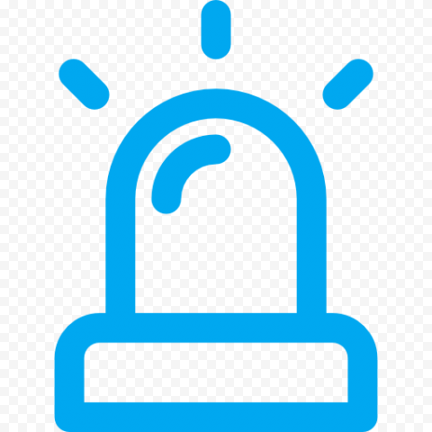 Flat Blue Beacon Siren Light Alarm Icon PNG | Citypng