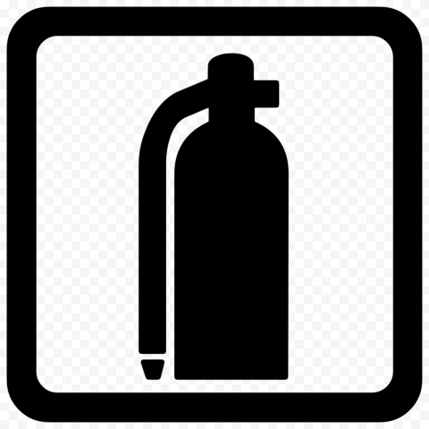 Transparent Red Fire Extinguisher Square Sign Icon | Citypng