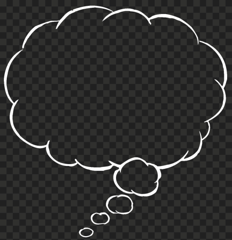 HD Black & White Thinking Speech Bubble Cloud PNG | Citypng