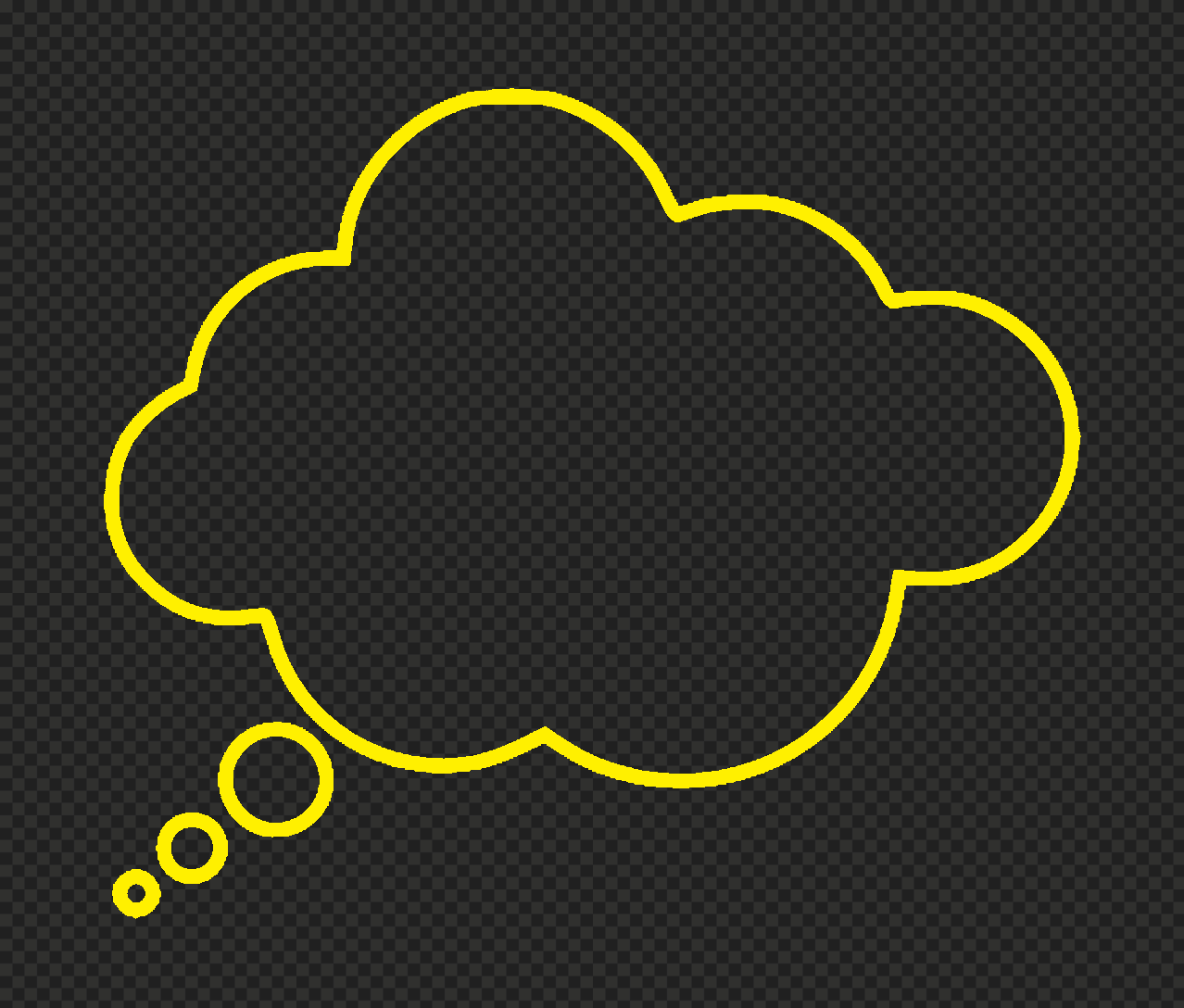 HD Black & White Thinking Speech Bubble Cloud PNG | Citypng