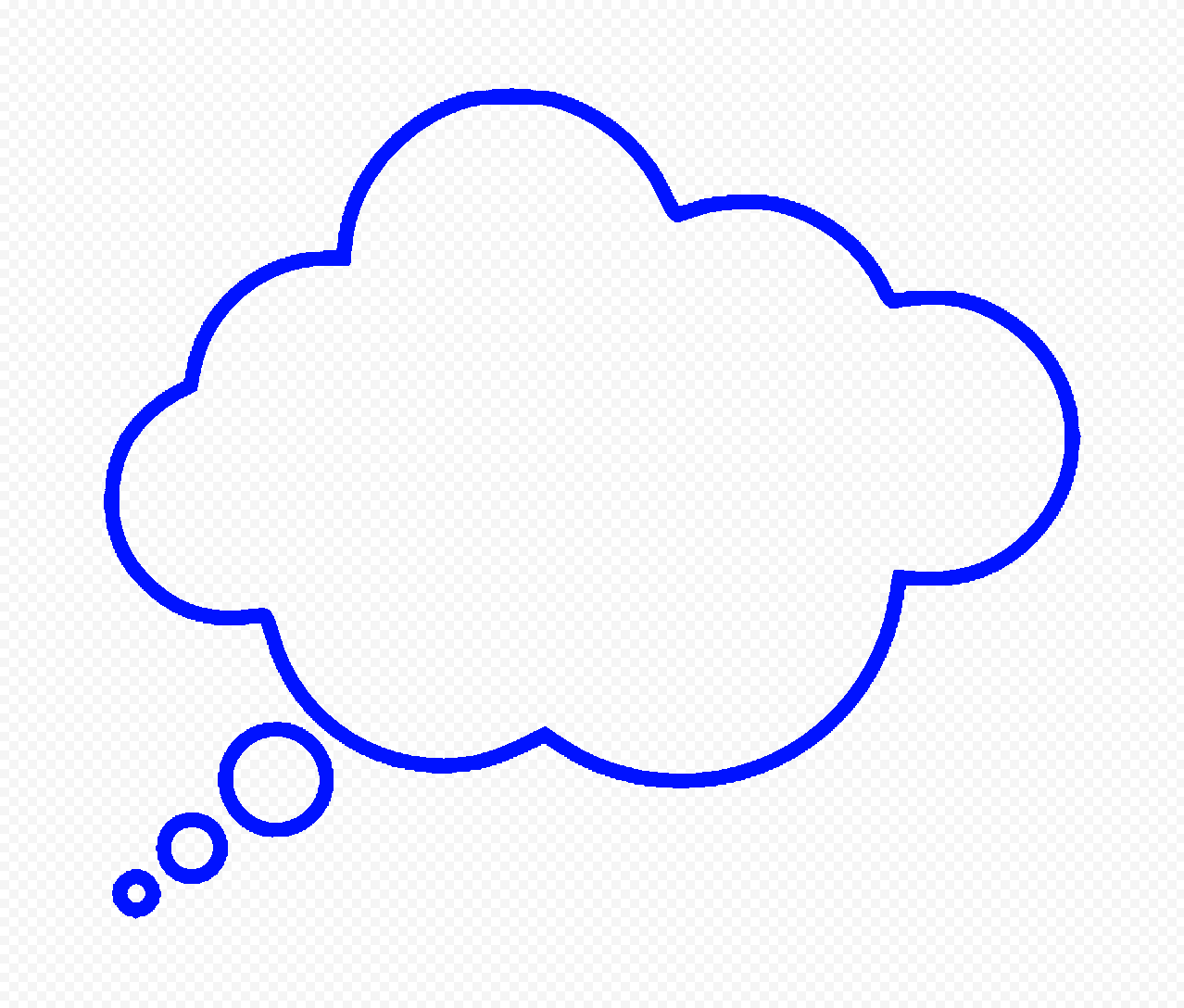 HD Black & White Thinking Speech Bubble Cloud PNG | Citypng