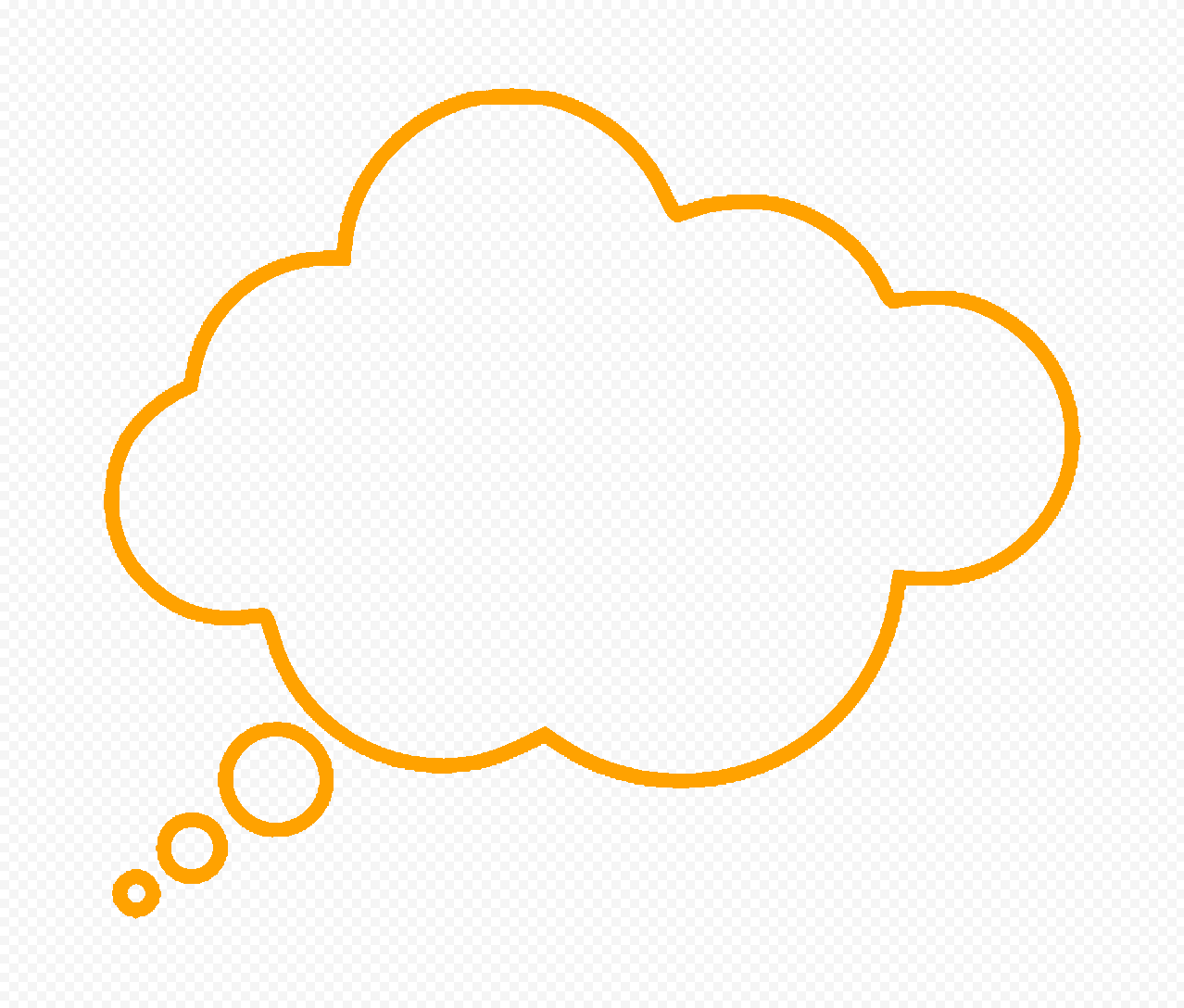 HD Gray Outline Thinking Speech Cloud PNG | Citypng