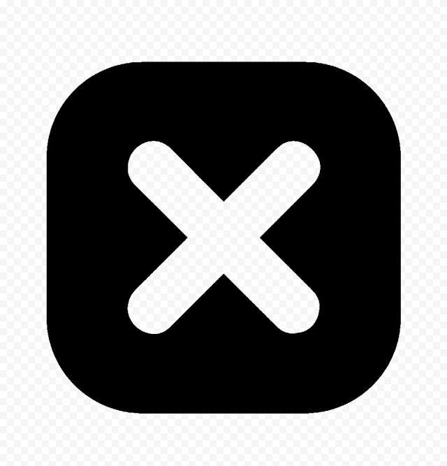 Transparent White Square Close X Button Icon | Citypng