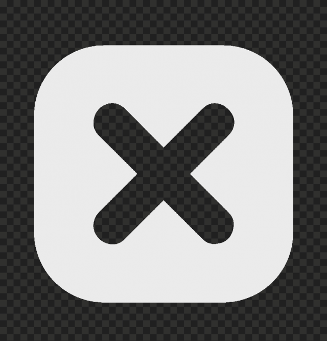 Transparent White Square Close X Button Icon | Citypng