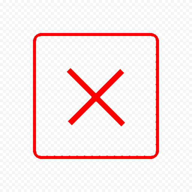 Transparent White Square Close X Button Icon | Citypng