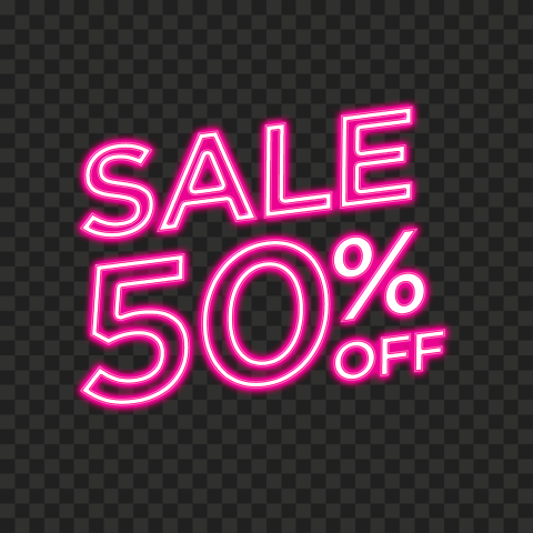 PNG 50% Off Sale Discount Neon Green Sign | Citypng