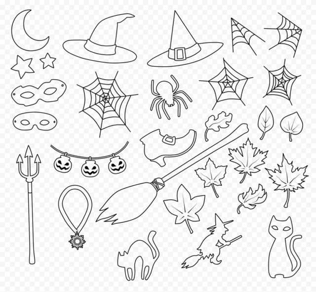 Halloween Black & Orange Clipart Icons PNG | Citypng