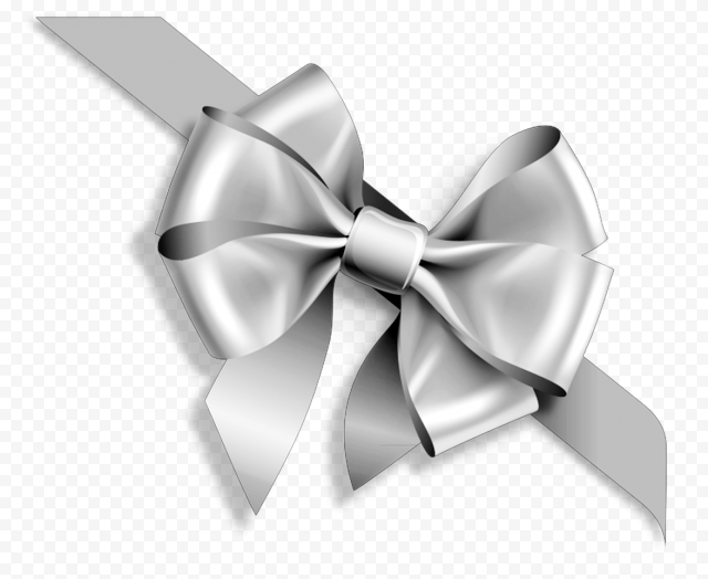 HD Silver Corner Gift Bow Ribbon Decor PNG | Citypng