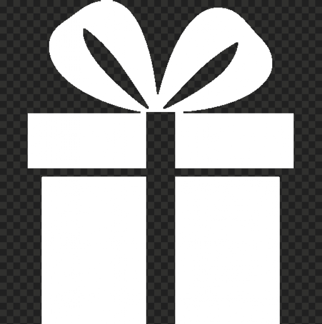 Transparent HD White Line Outline Gift Box Icon | Citypng