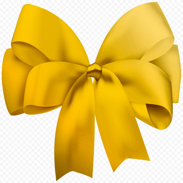 Yellow Golden Realistic Bow PNG | Citypng
