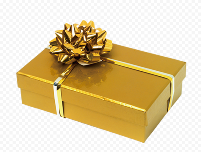 Transparent HD Gold Glitter Gift Box | Citypng