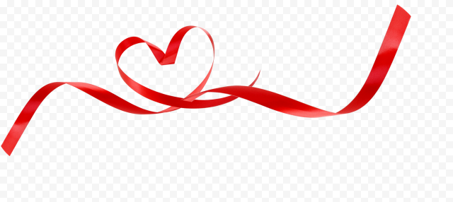 Red Ribbon Straight Heart Shape PNG | Citypng