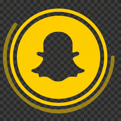 Golden Gold Round Outline Snapchat Logo Icon PNG | Citypng