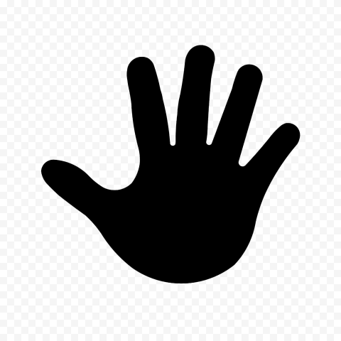 HD Black Outline Left Hand Print Clipart PNG | Citypng