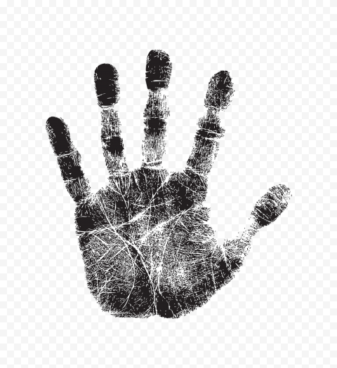 HD Black Outline Right Hand Print Clipart PNG | Citypng