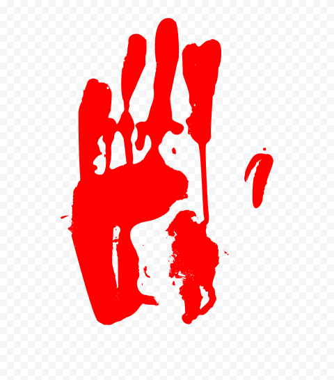 HD Red Realistic Hand Print PNG | Citypng